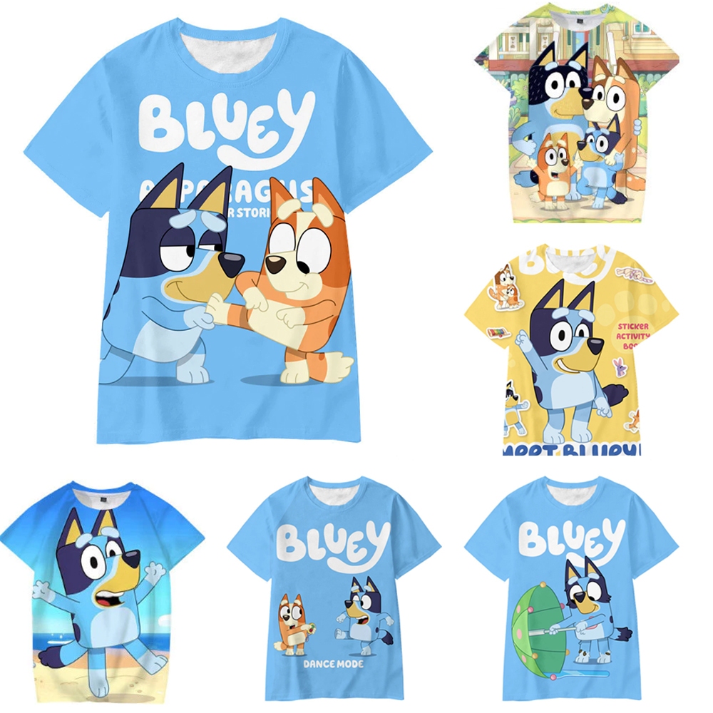 Bluey TShirt Niños Niñas Moda Anime Casual Verano stitch Tops | Shopee ...