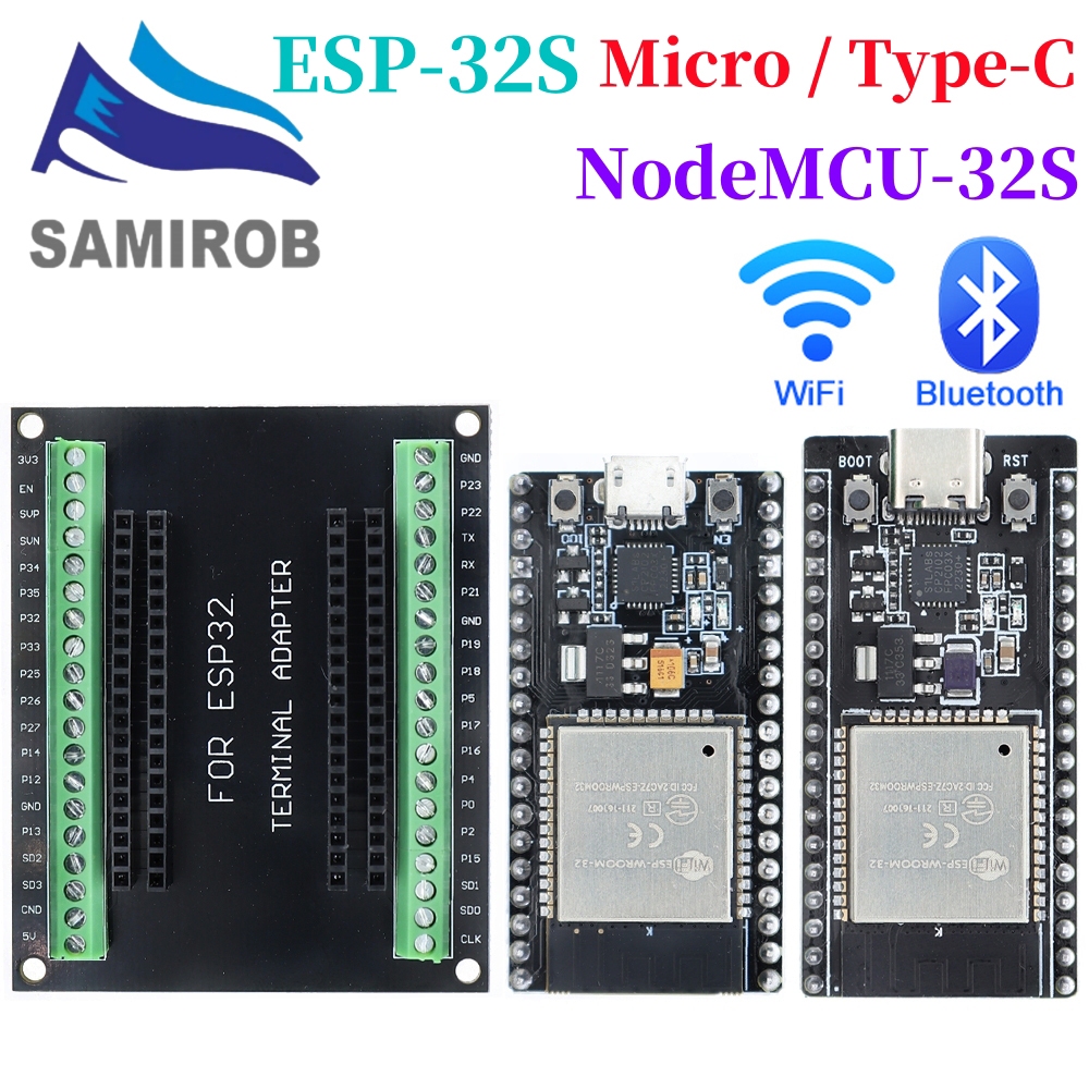 ESP32 Placa De Desarrollo ESP-32S NodeMCU Módulo Inalámbrico MICRO/Tipo-C WiFi + Bluetooth WROOM ...