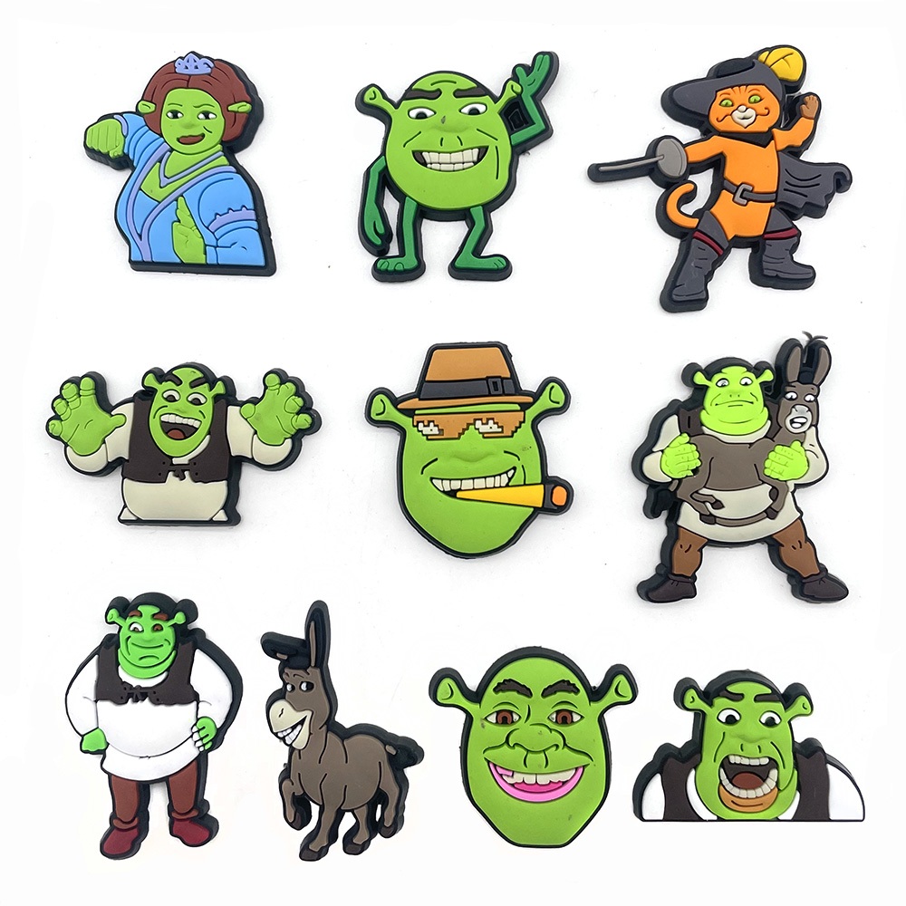 10pcs Shrek Sneakers Croc JIBZ Charms Sandalias Colgante Botón Original ...
