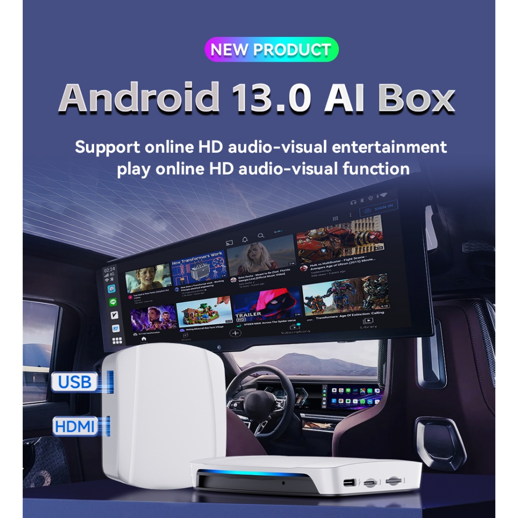 Binize CarPlay Ai Box Android 13.0 HDMI Inalámbrico Y Auto Qualcomm ...