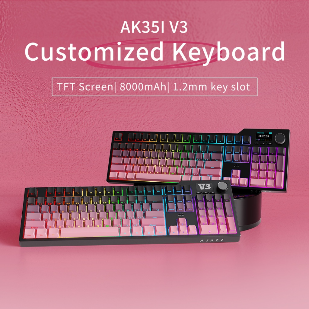 Ajazz AK35I V3 Tri-Modo Con Cable Bluetooth Inalámbrico Teclado De ...