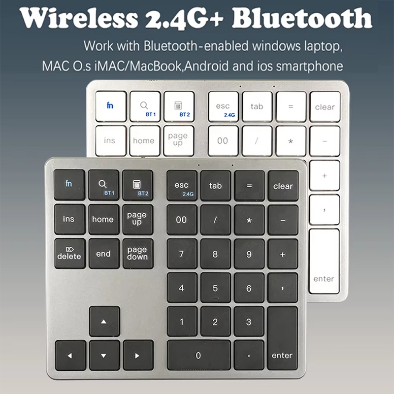 Teclado Numérico Inalámbrico Bluetooth 2.4G Conexión Remota Ultrafina ...