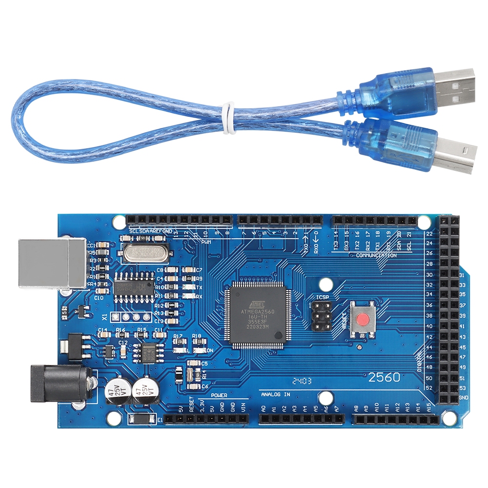 MEGA 2560 Placa R3 Con Cable USB ATmega2560-16AU CH340G Placas De ...