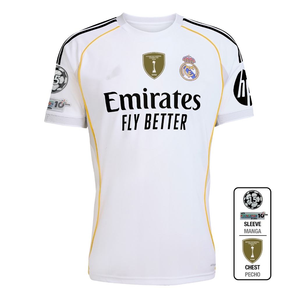 Camiseta De Manga Corta Para Aficionados Al Real Madrid | Shopee México