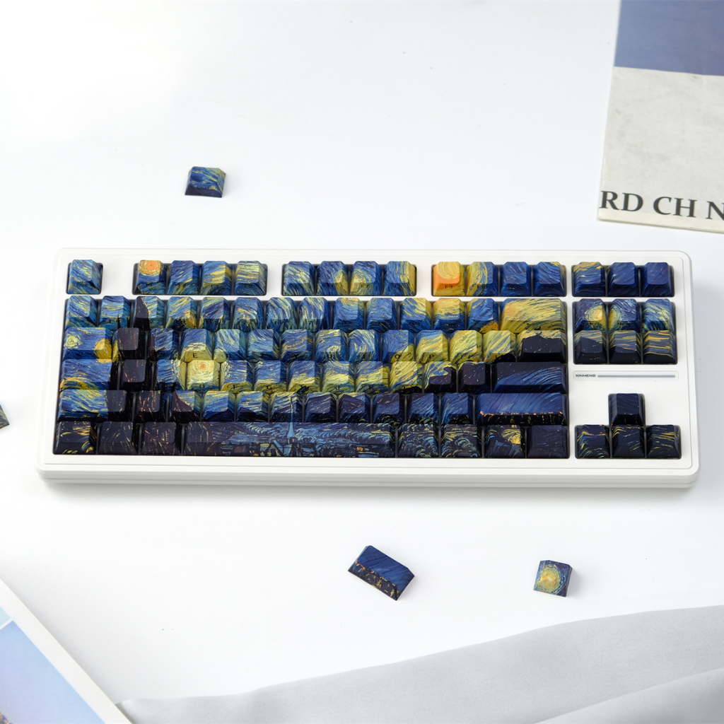 Starry Night Side Shine Through Keycaps PBT Dye-sub Perfil Cherry ...