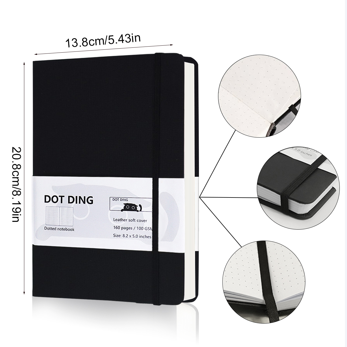 [Envío desde local] 100 GSM A5 libretas Bullet De Diario Punteado Paño ...