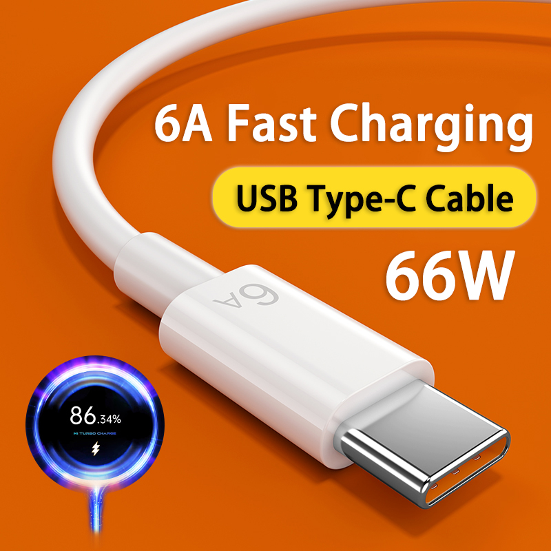 Cable USB Tipo C De Carga Rápida De 66W 6A Para Xiaomi Redmi POCO Huawei Honor OPPO VIVO OnePlus ...