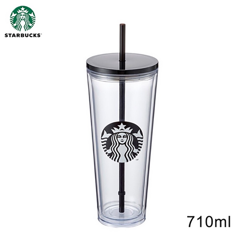 Vaso de paja clásico de Starbucks taza fría taza de plástico de doble capa taza de paja ...