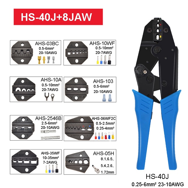 HS-40J Trinquete terminal Crimping Herramienta Alicates Crimpador ...