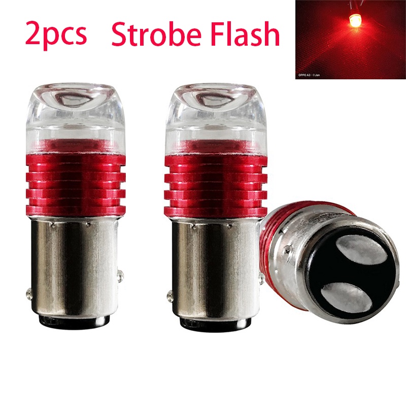 1/2pzs foco LED roja Estrobo/Flash 6000K/CC 12V para Luz de freno/Luz ...