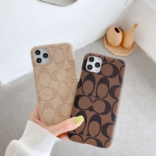 Funda De Cuero De Moda Estampado coach Para iPhone 11 12 13 14 15 Pro Max 15 Plus | Shopee México