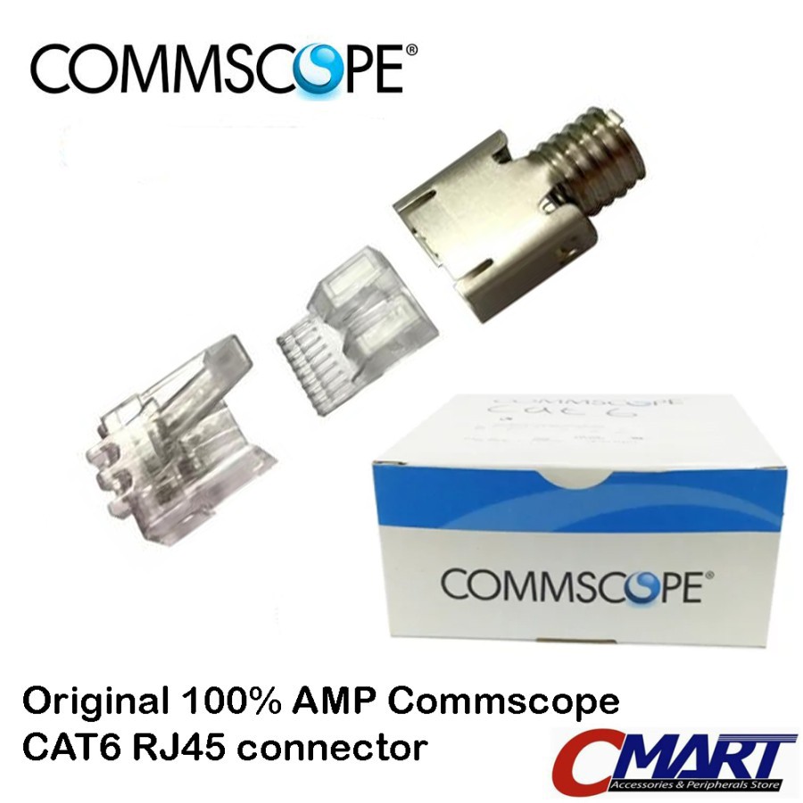 Commscope CAT6 RJ45 Original AMP conector 100pcs/pack COM-6-2111979-3 | Shopee México