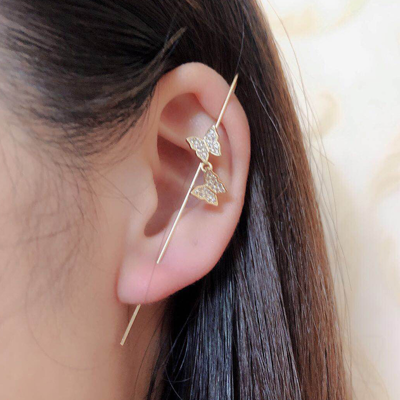 Pendientes Incrustados De Envoltura De Orejas De Gancho Para Orugas ...