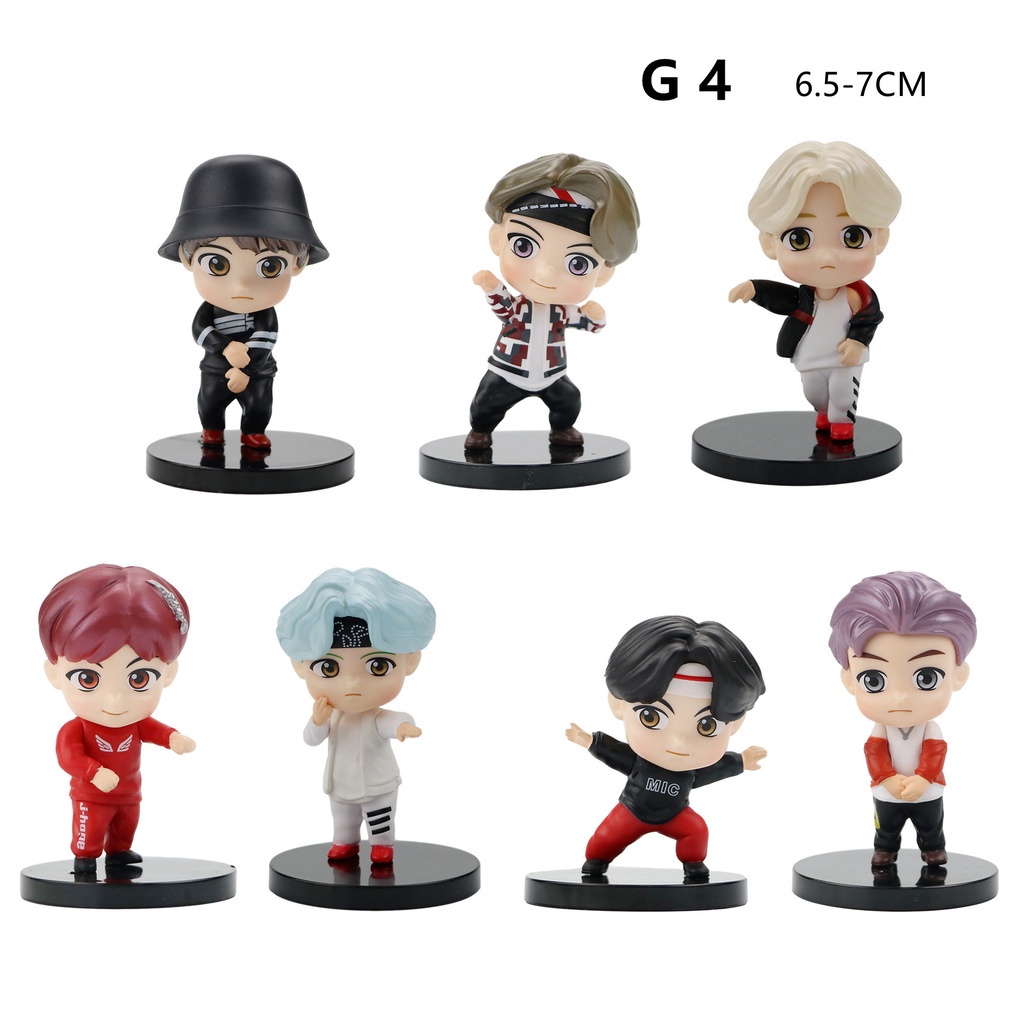 7 Unids/Set 2021 Nuevo KPOP BT21 Bangtan Boys Figuritas Star Top A.R.M ...