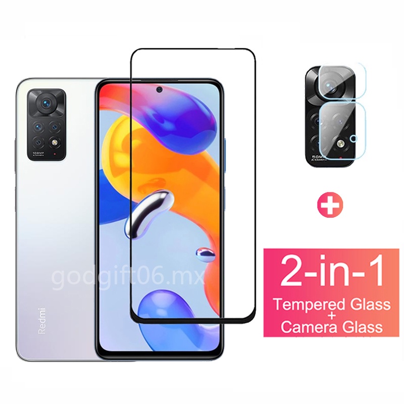 Mica Protector de Pantalla Vidrio Cristal Templado 9D 2 En 1 Para Xiaomi Redmi Note 11 Pro 5G ...