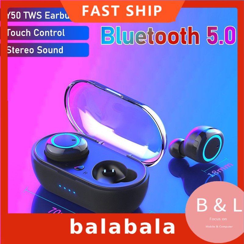 5A Alta Calidad TWS Inalámbrico Bluetooth 5.0 TWS2 Y50 Auriculares in-Ear Control Táctil Con ...
