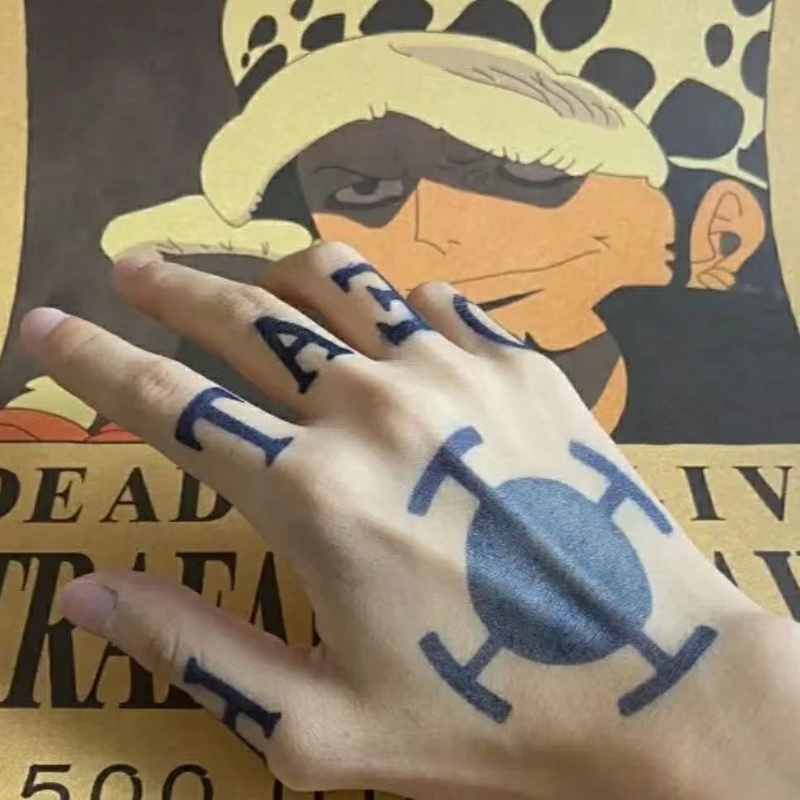 Pegatinas De Tatuaje De Una Pieza De Anime Trafalgar D Water Law ...