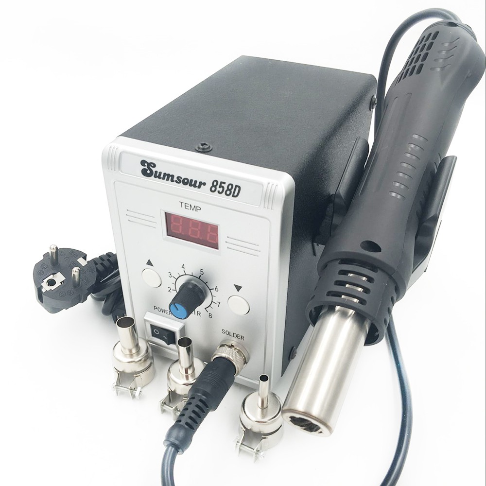 Pistola De Aire Caliente 858D 700W BGA Estación De Soldadura Calor De La 220V/110V Para SMD SMT ...