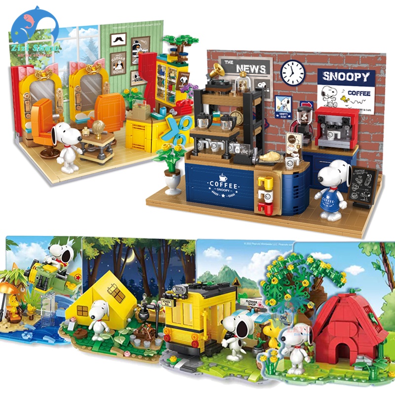LEYU Bloques De Construcción Snoopy Set Clásico Cómic Peanuts Serie ...