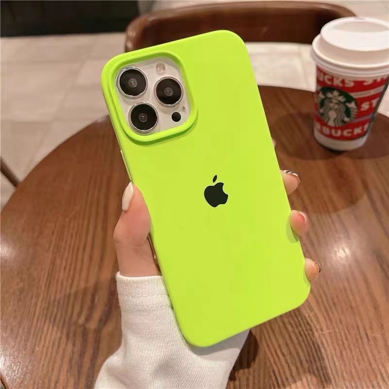Funda Antideslizante De Silicona Líquida Verde Fluorescente Para iPhone ...