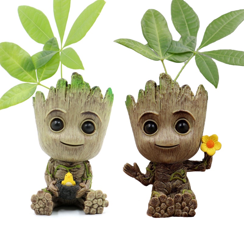 Creativo Groot Muñeca Hecha A Mano Lindo Maceta Árbol Hombre Nido De ...