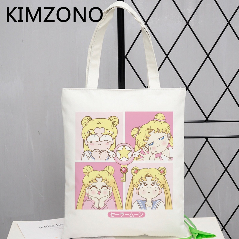 Sailor Moon shopping bag cotton shopper bolsas de tela tote bag foldable boodschappentas sacola ...