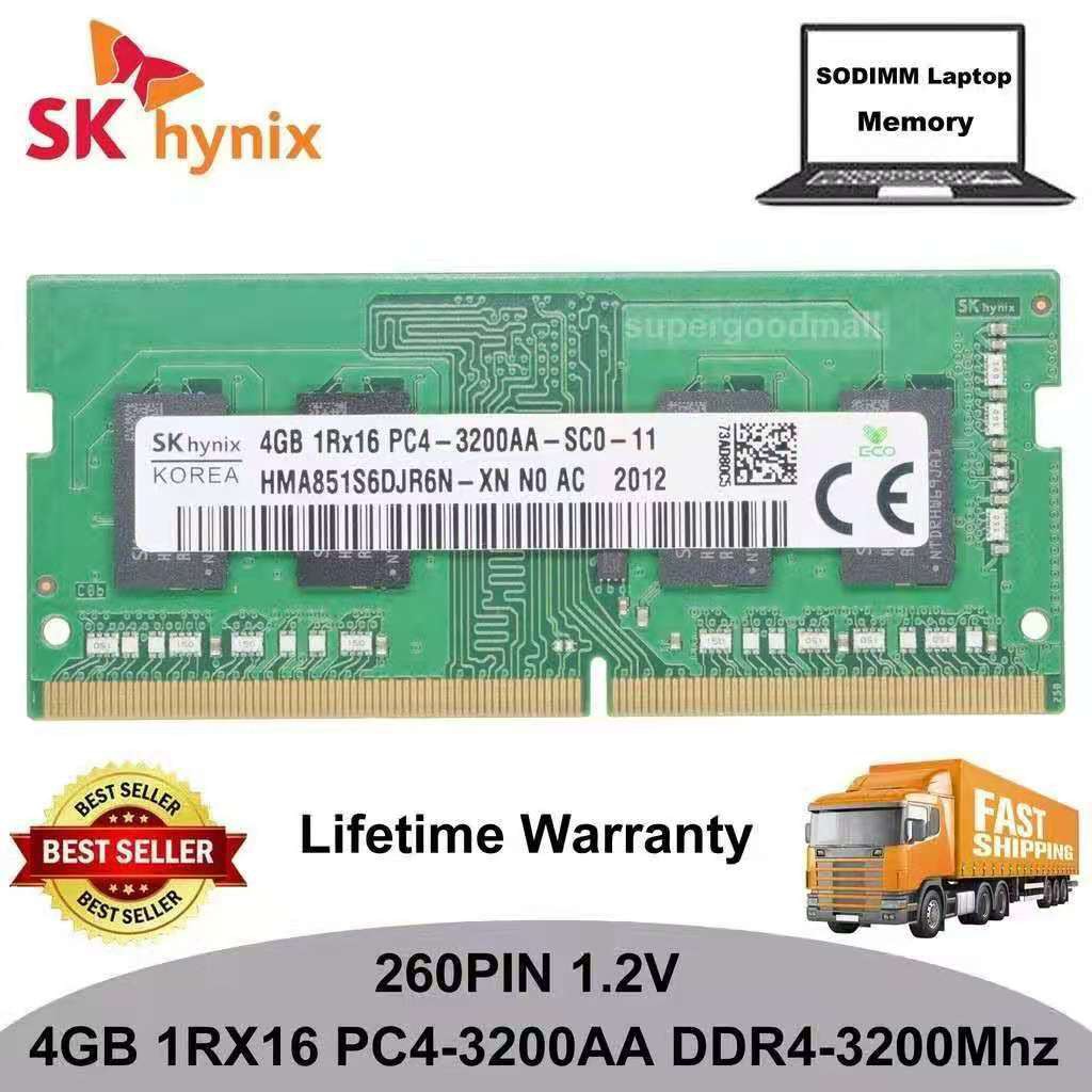 SK Hynix 4GB 1RX16 PC4-3200AA DDR4-3200MHz 260Pin 1.2V SODIMM Memoria Del Ordenador Portátil RAM ...