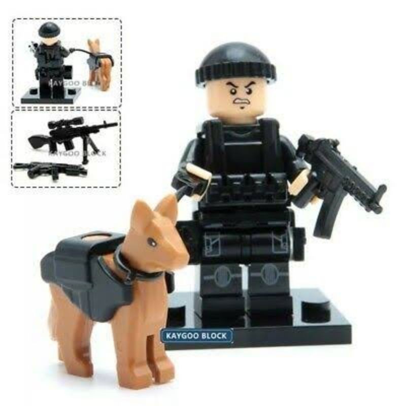 Lego Swat Plus perro minifigura héroe policía soldado Elmo ejército ...