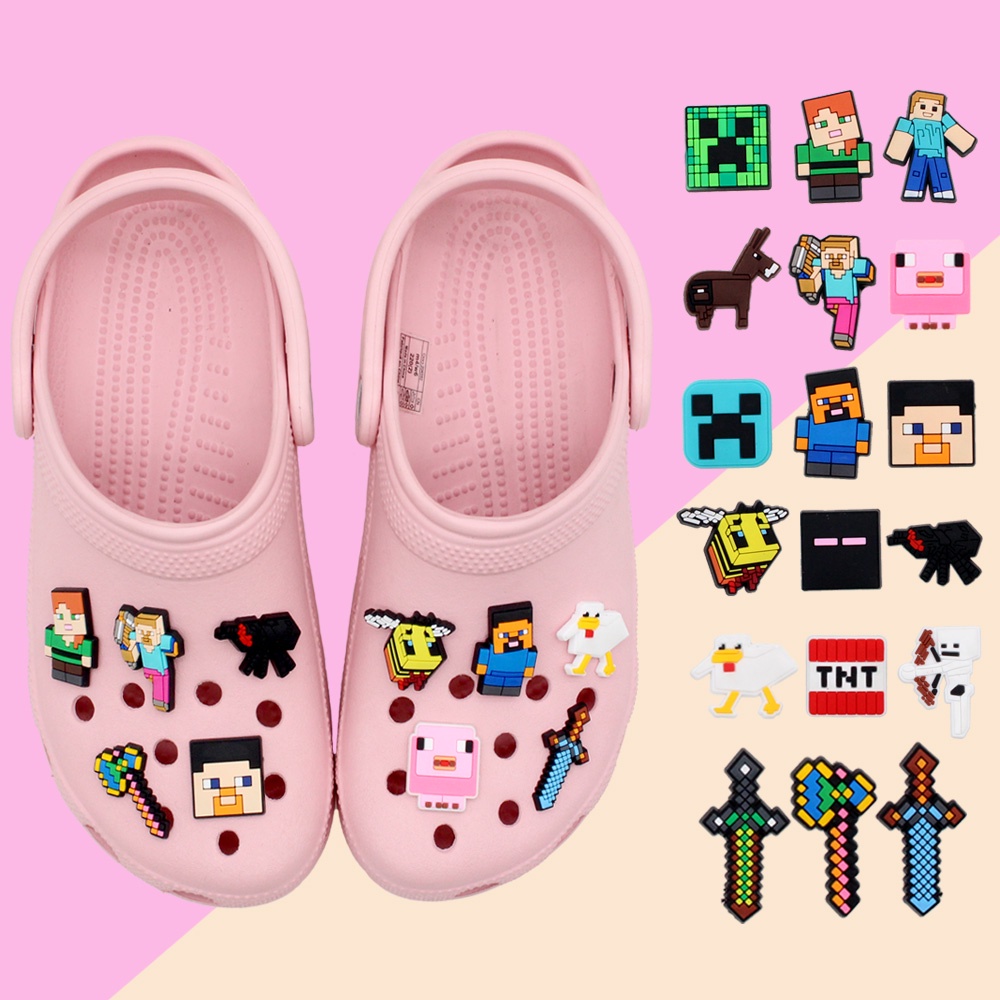 Crocs Minecraft Jibbitz Personaje De Dibujos Animados Juego Zapatillas ...