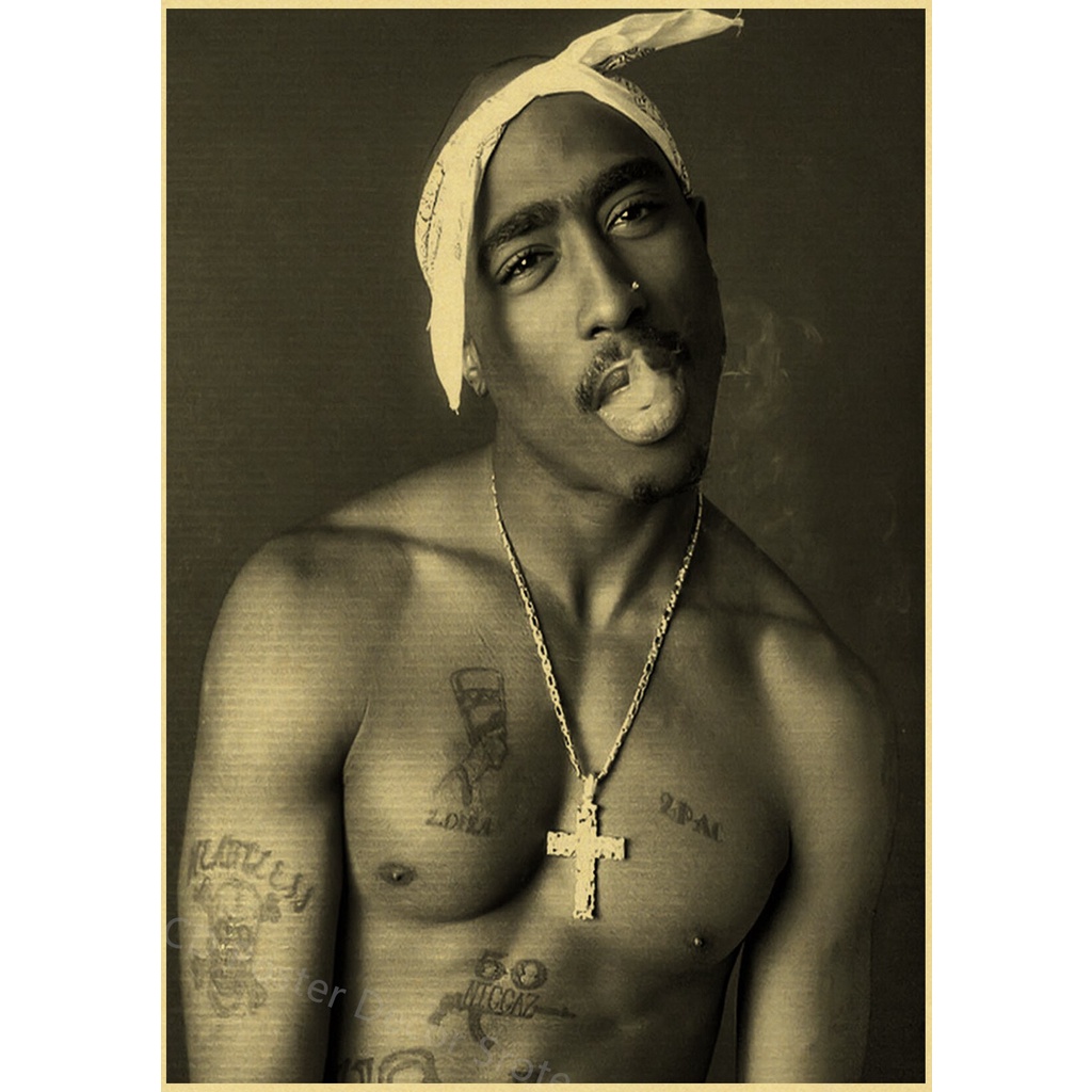 Hip Hop Singer Tupac Póster Retro Papel Kraft 2PAC Prints Posters ...