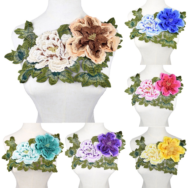 Parches Bordados De Flores De Rosas Grandes Reparación De Applique ...