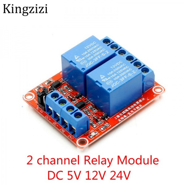 Módulo De Relé De 2 Canales DC 5v 12v 24V control Gatillo De Alto Y ...
