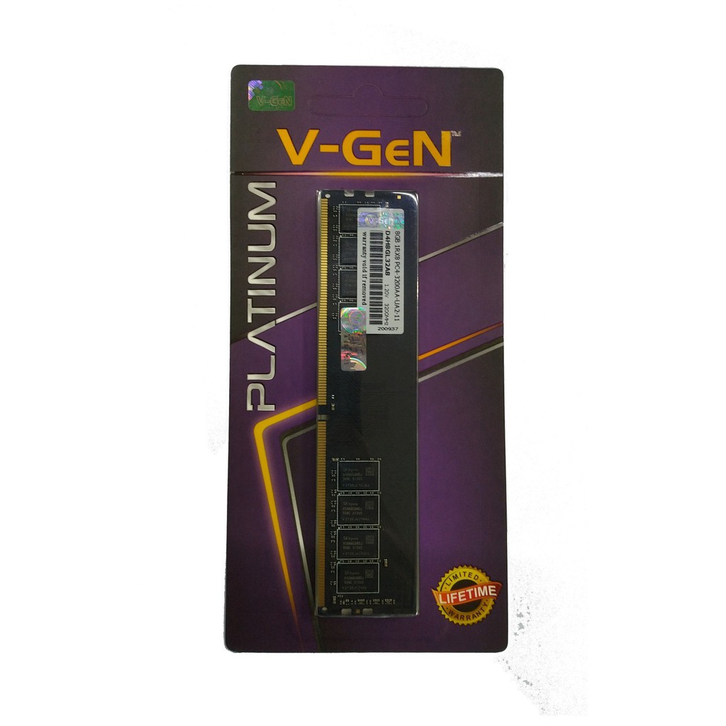 V-gen RAM DDR4 8GB 3200MHz Pc25600 Longdimm Platino Memoria PC VGeN ...