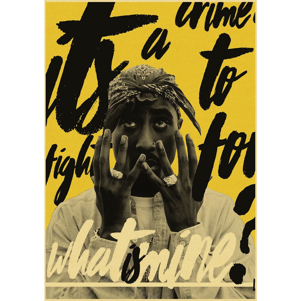 Hip Hop Singer Tupac Póster Retro Papel Kraft 2PAC Prints Posters ...