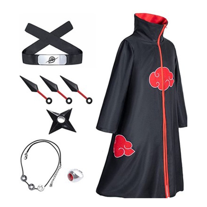 Niños Naruto Akatsuki Capa-Unisex Bata Uniforme Con Diadema-Halloween ...