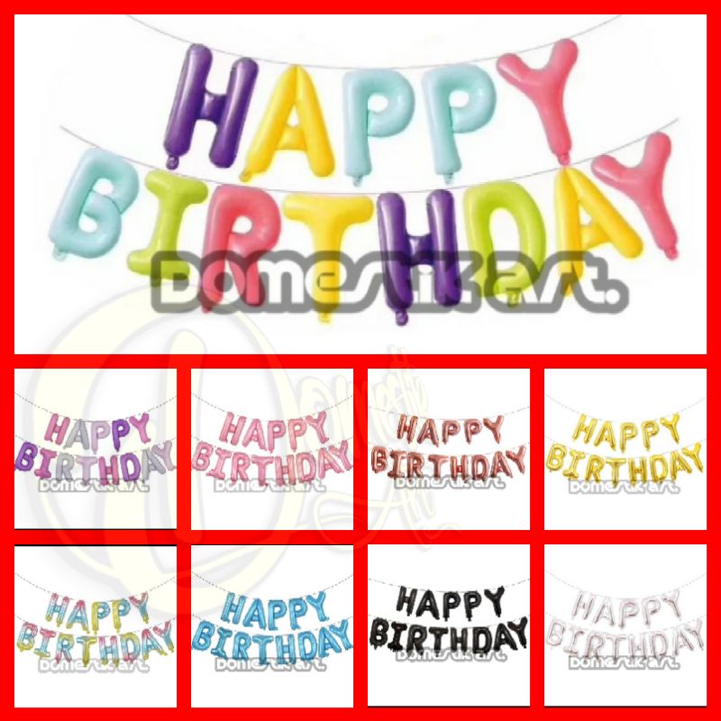 Juego de globos de papel de aluminio para letras de feliz cumpleaños ...