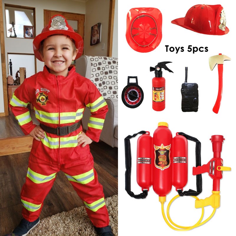 Disfraz De Cosplay Bombero De Halloween Para Niños Y Niñas Fiesta De Carnaval Sam Uniforme ...