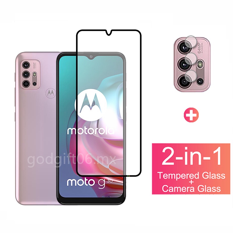 Mica Protector de Pantalla Vidrio Cristal Templado 9D 2 En 1 Para Motorola Moto G30 G20 G10 G62 ...