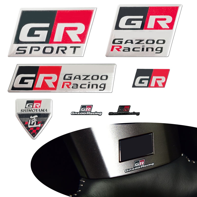 1PCS Aluminio 3D GR GAZOO RACING/SPORT Logo Emblema Insignia Auto ...