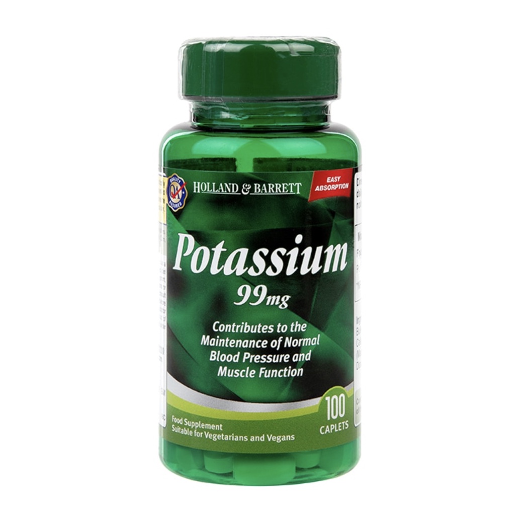Holland & Barrett Potassium 100 Caplets 99mg | Shopee México