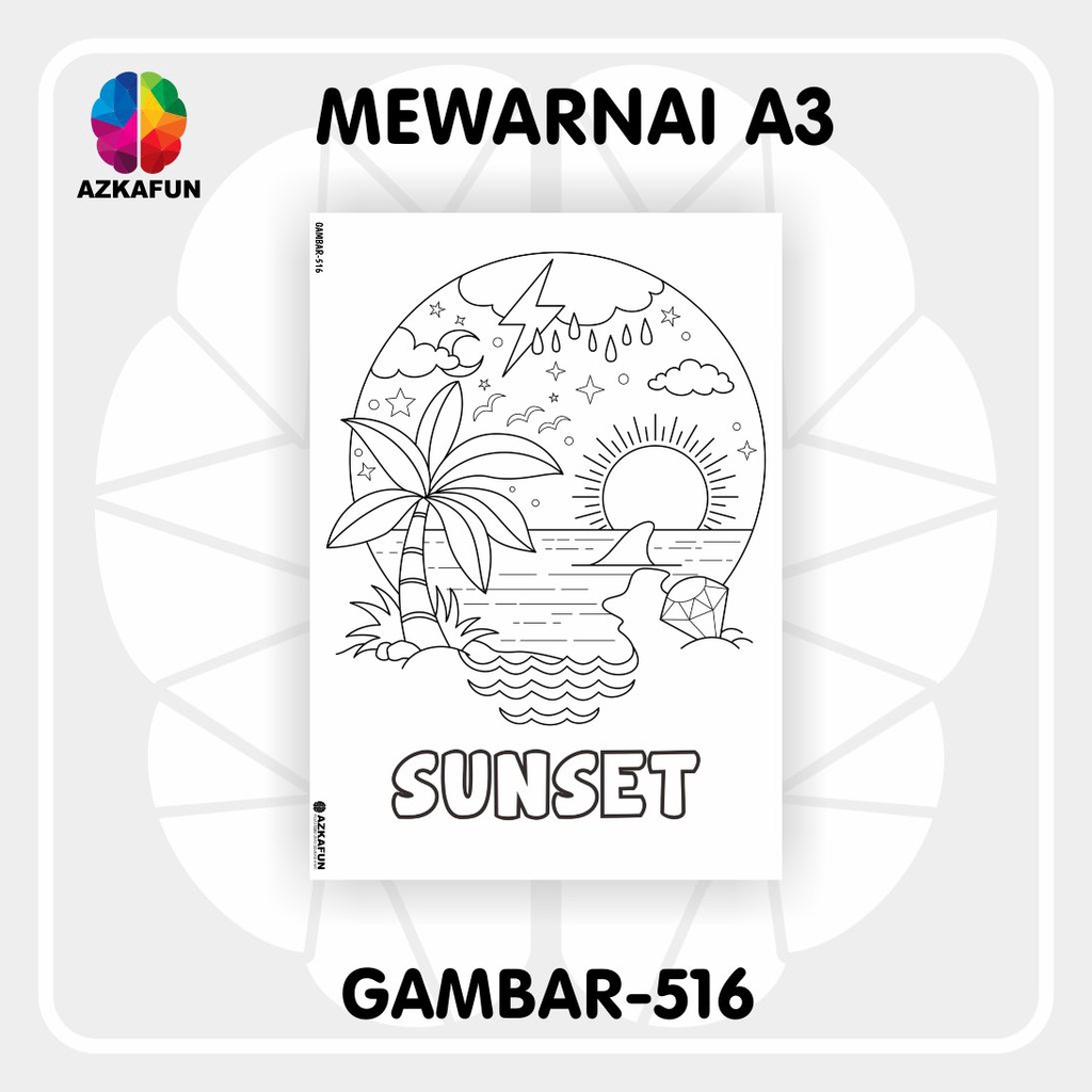 Papel Para Colorear A3 SUNSET-Para Niños | Shopee México