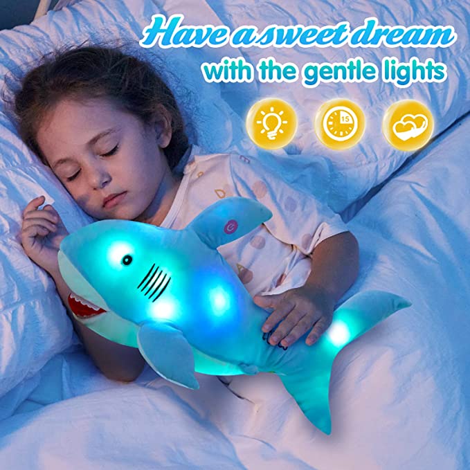 Muñeca De Tiburón Ballena Puede Iluminar Con Luz Led Material Liso ...