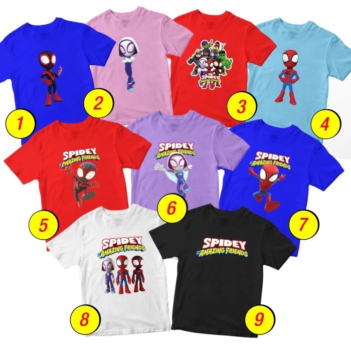 Camiseta Para Niños Y Niñas De 1 A 10 Años Spidey Amazing Friends ...