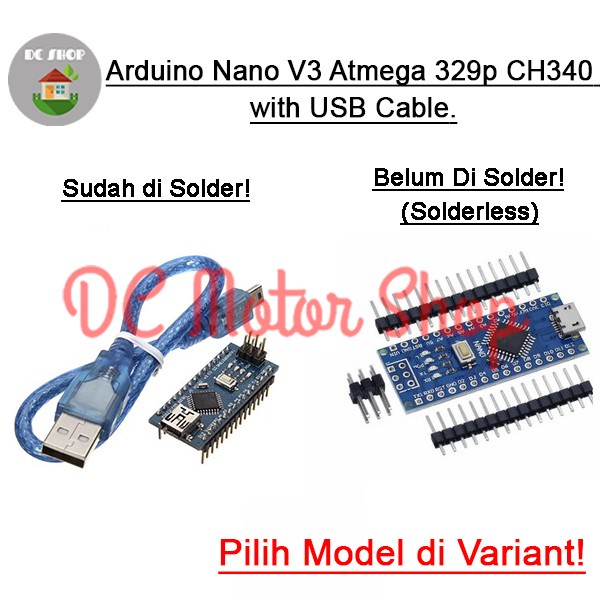 Arduino NANO V3 CH340 Clon ATMEGA328P Soldado/Ya + Cable ORIGINAL | Shopee México