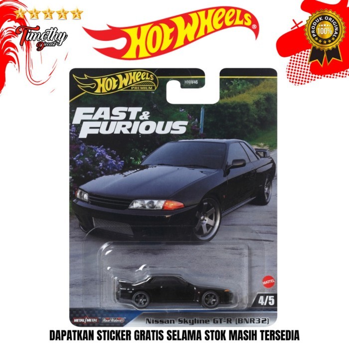 HITAM Hot WHEELS PREMIUM NISSAN SKYLINE GTR R32 Negro FAST FURIOUS MIX ...