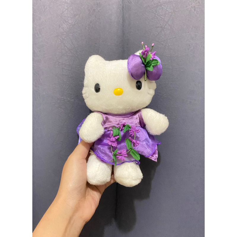 Muñeco de personaje de Hello Kitty disfraz morado talla Original 20cm ...