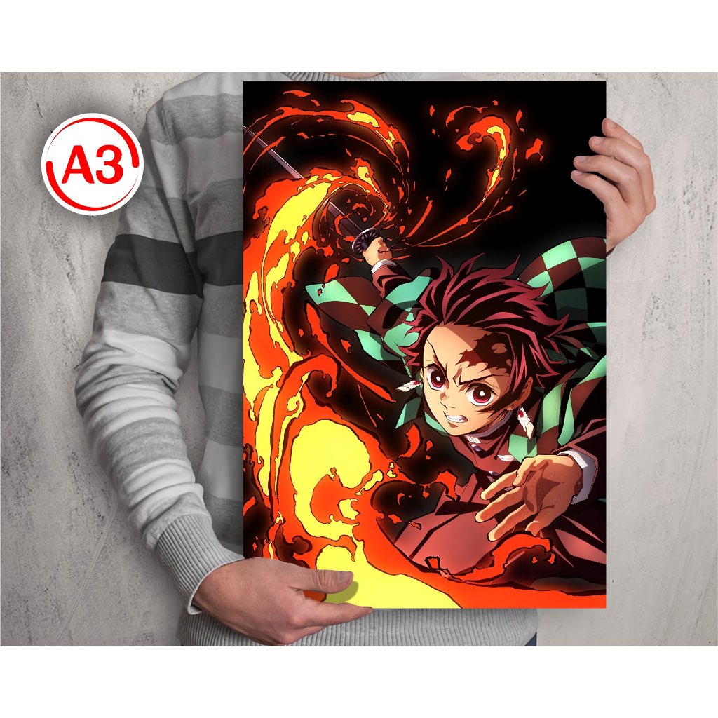 Colección De Carteles A3 Anime Kimetsu no Yaiba/Demon Slayer B-Tanjirou ...
