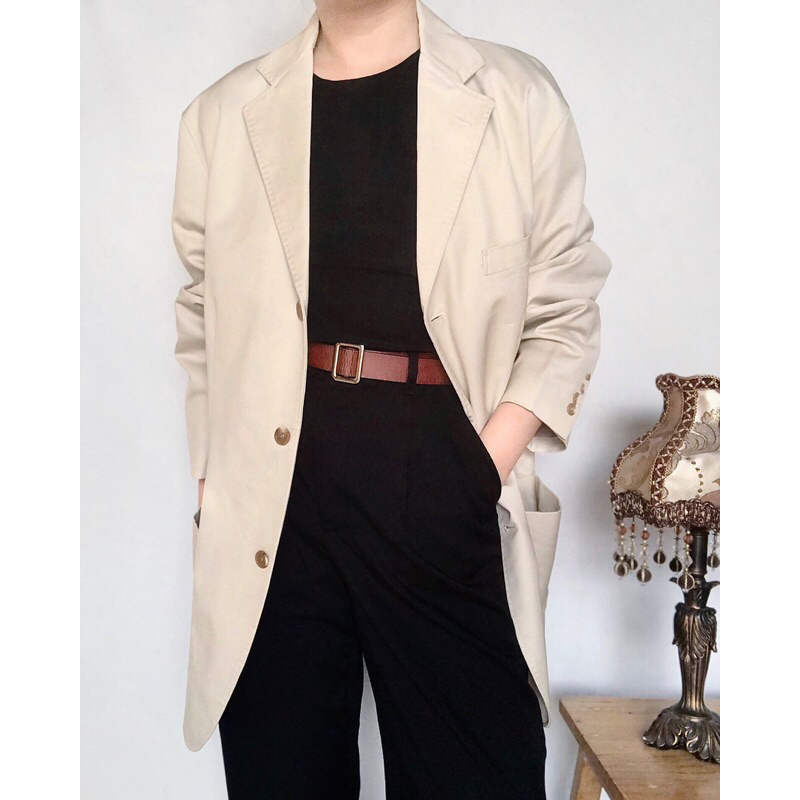 Blazer Crema Liso (Tamaño Jumbo) | Shopee México