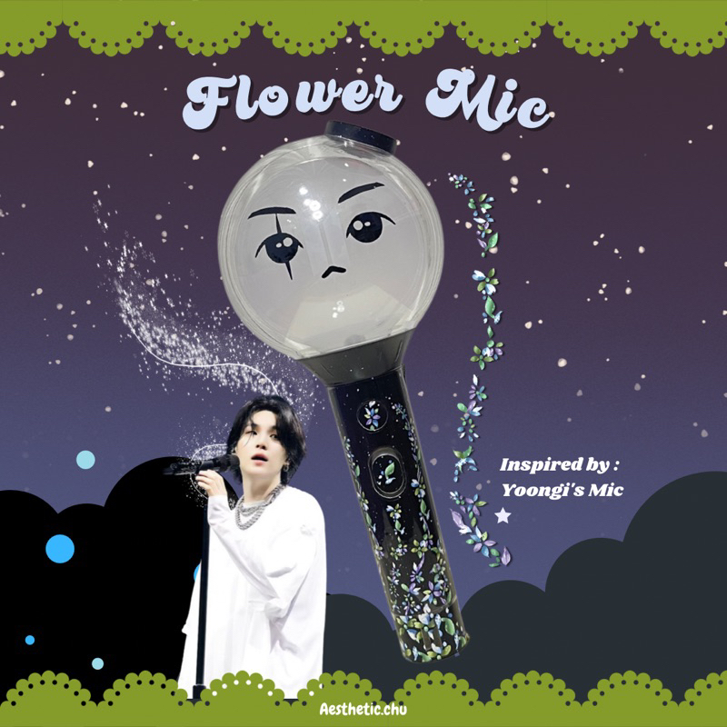 Micrófono de flores inspirado en el micrófono de suga Skin Army Bomb ...