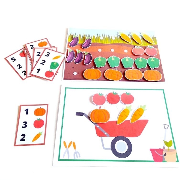 Juguetes De Actividad Montessori Contar Frutas Verduras Educativos Para ...